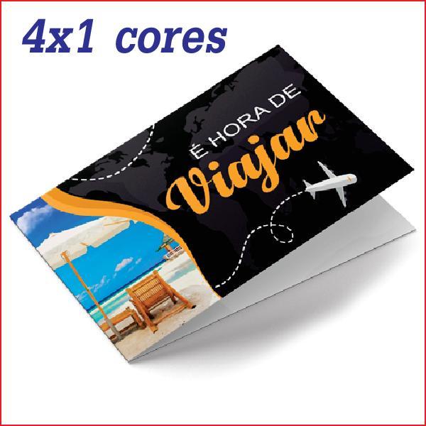Cartão 300g/m² 4X1 CORES 5x18 cm Aberto 5x9 cm Fechado Couchê 300g/m² ...